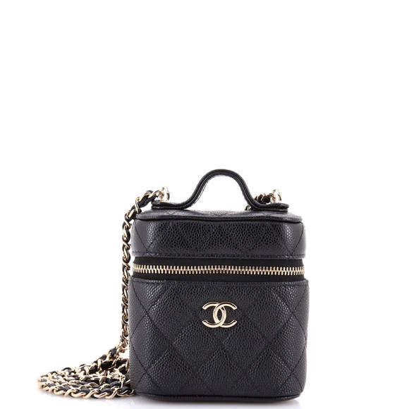 CHANEL | Bags | Chanel Handle With Care Vanity Case With Chain Quilted ...